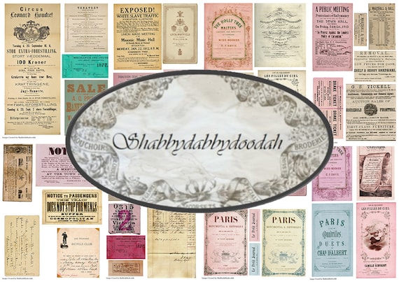 12 Pg VICTORIAN EPHEMERA PIECES Set 4 Vintage Ephemera Stamps - Etsy