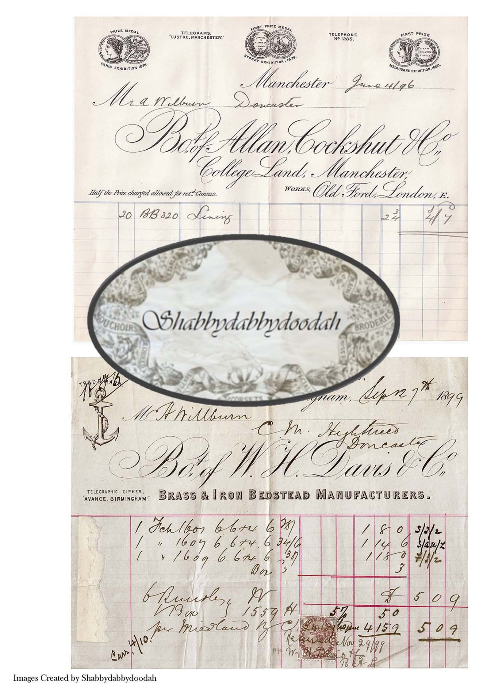 6 Pg Plain & Decorated Vintage Invoice Paperwork Journaling - Etsy UK