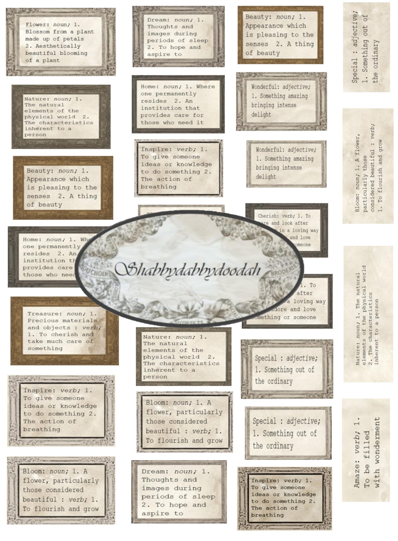 DICTIONARY Definitions - General - Typewriter Font Junk Journal Themed ...