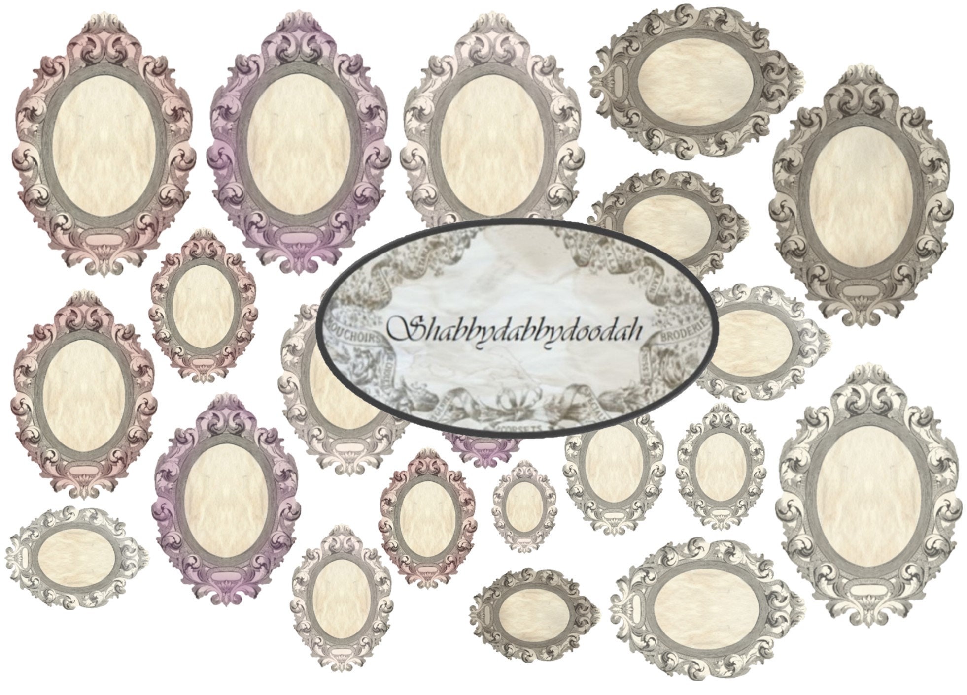 3 Pg FANCY FRAMES Set 1 French Vintage Themed Fussy Cuts Set - Etsy