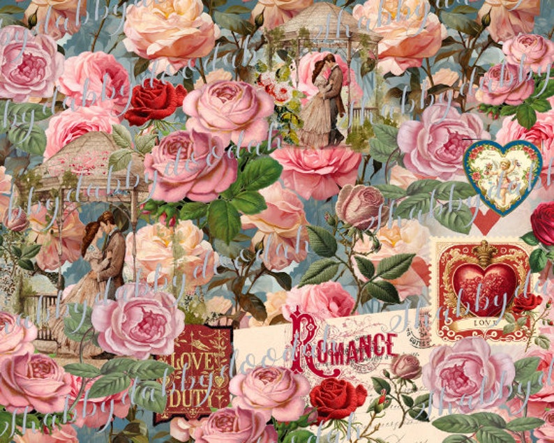 36 Pg VALENTINES LOVE COLLECTION Beautiful Background Pages Themed ...