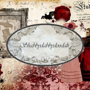 16 Pg DREADED RED HALLOWEEN Gothic Themed Collage Digital Print ...