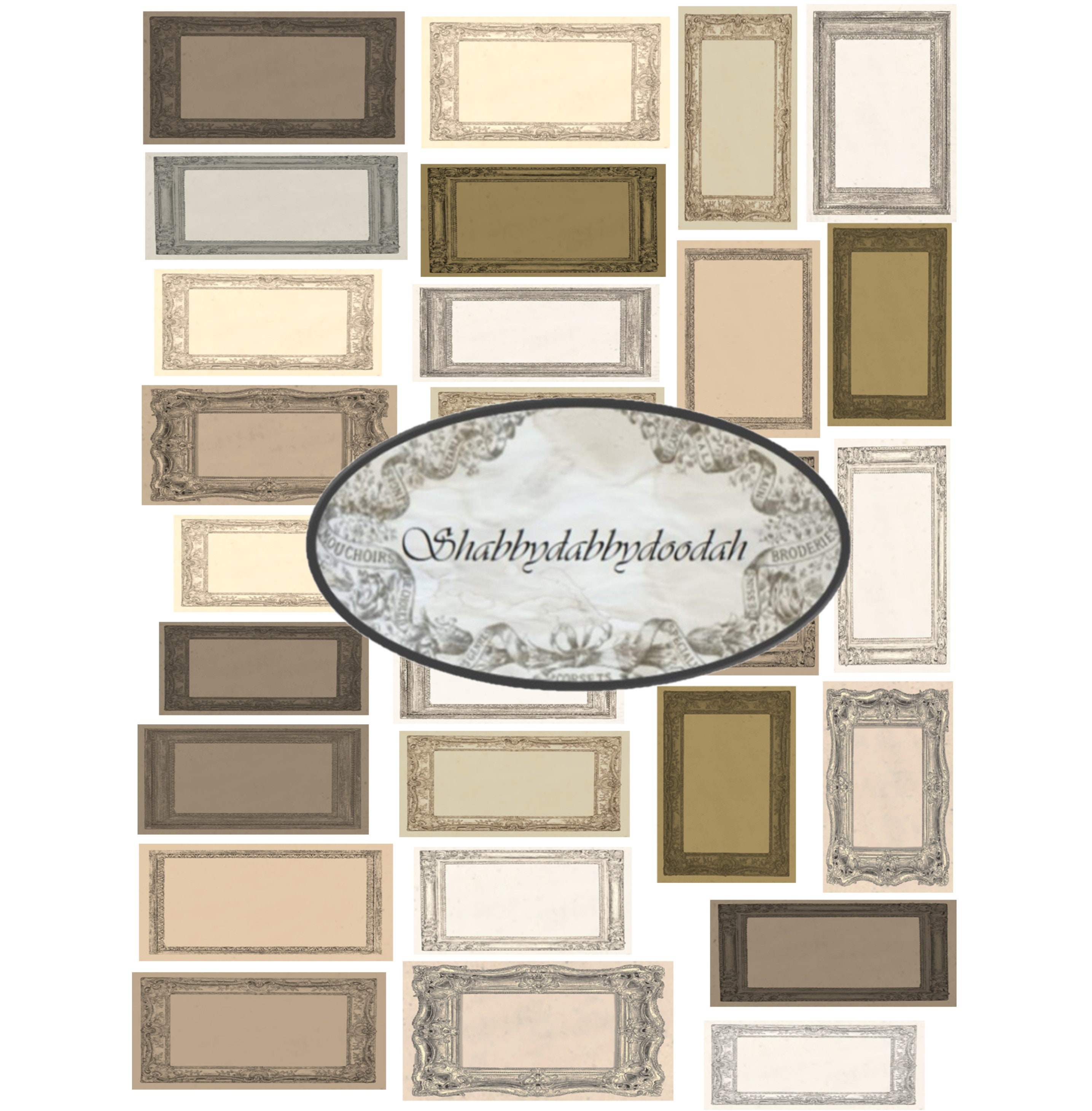 2 Pg LOVELY LABELS BROWN Set French Vintage Themed Fussy Cuts - Etsy