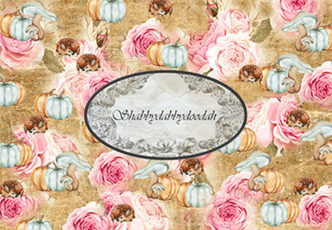 19 Pg AUTUMN BLUSH - AUTUMN Themed Vintage Papers & Floral Nature ...