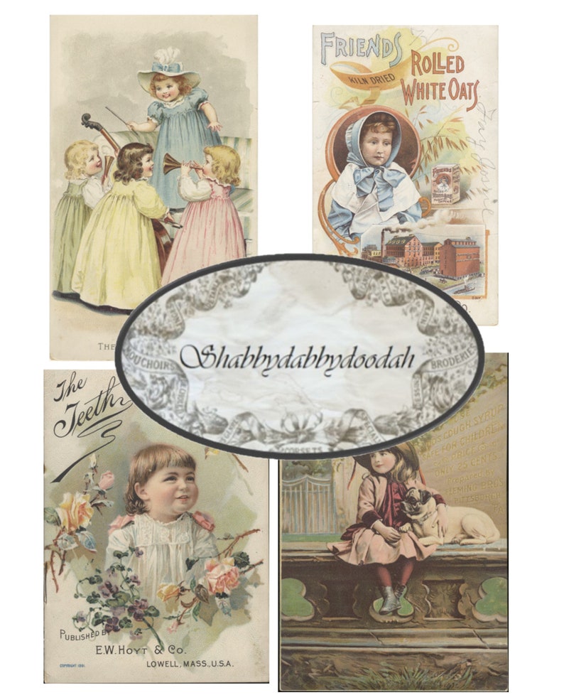 8 Pg VICTORIAN EPHEMERA PIECES Set 2 Vintage Ephemera Stamps Postcards ...