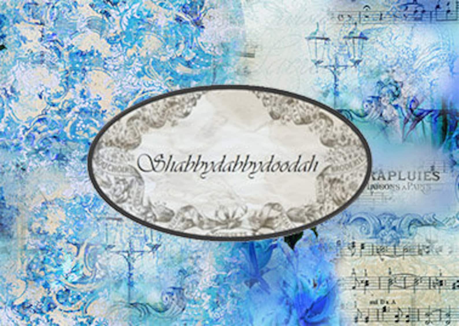 13 Pg FRENCH BLUE Floral Themed Digital Print Background Pages - Etsy