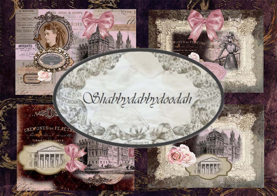 7 Pg GREAT EXPECTATIONS Vintage Themed Fussy Cuts Journaling Cards Junk ...