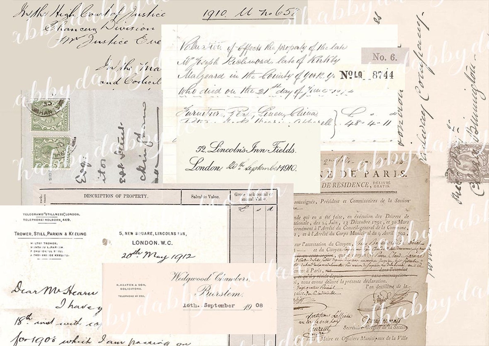 30 Pg the VINTAGE DOCUMENTS Collection Vintage Background Pages Themed ...