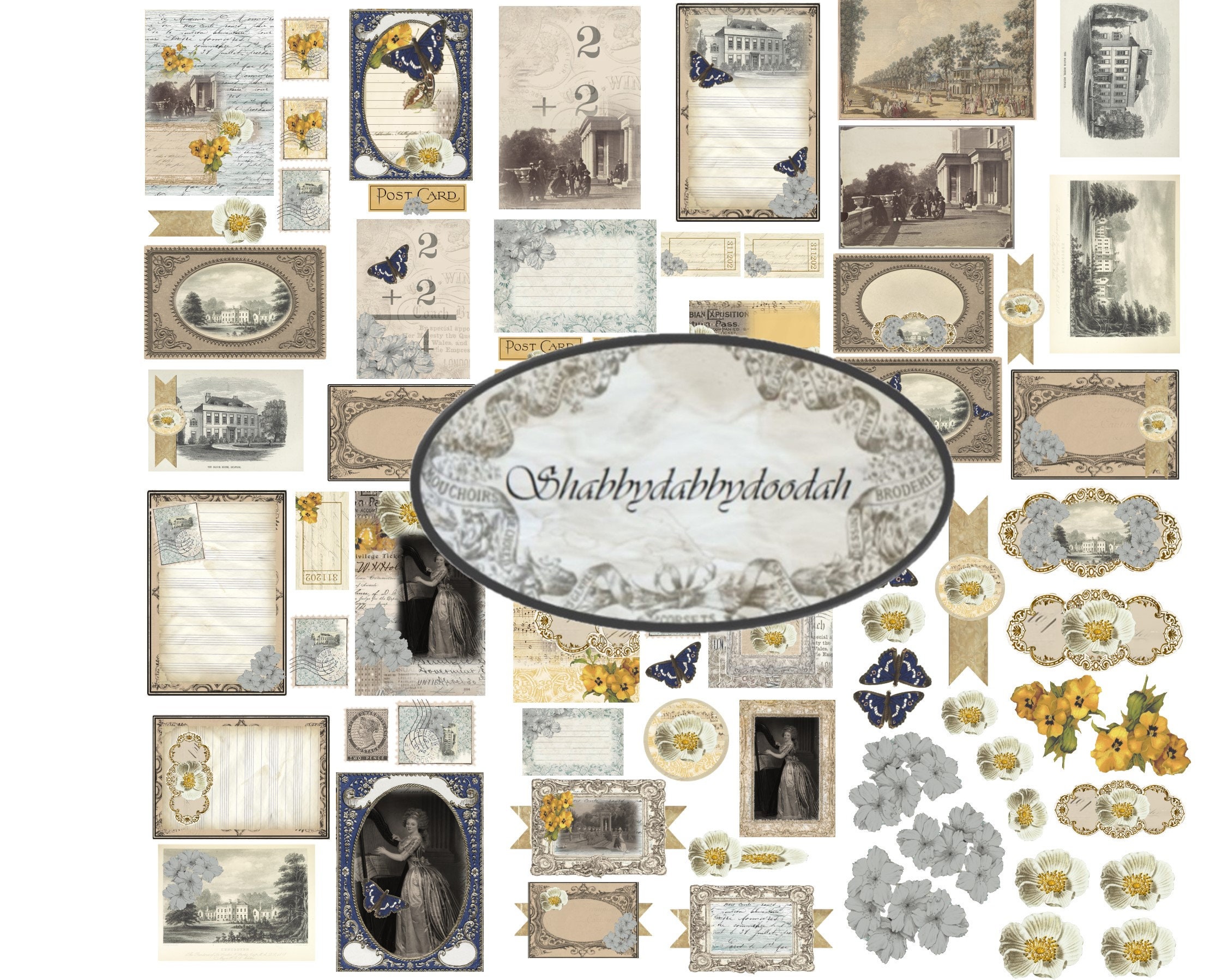 MAYFAIR 6 Pg Vintage Vintage Style Ephemera Set Tags | Etsy