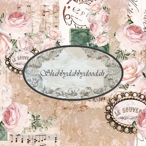 2 X Collage FLOWER PRESS Background Pages Floral Vintage Coloured ...