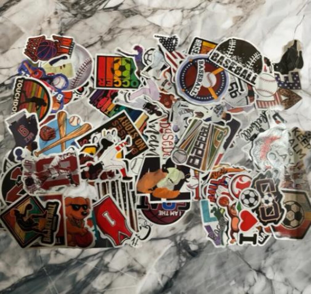 Over 60 Sports Themed Waterproof Stickers - Etsy