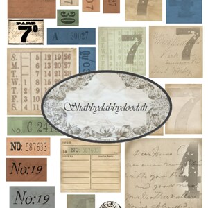 Ephemera Extras Grungy NUMBER Tabs - Ticket Ephemera Vintage Junk ...