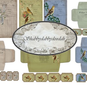 16 Pc Vintage Bird Themed Invoices Envelopes Tickets Tags - Etsy UK