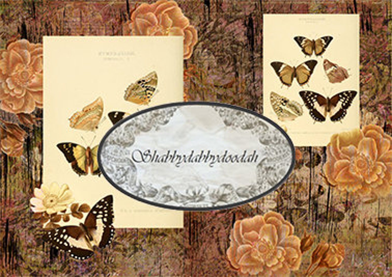 10 Pg BIRDS BEES & BUTTERFLIES in Brown Vintage - Etsy