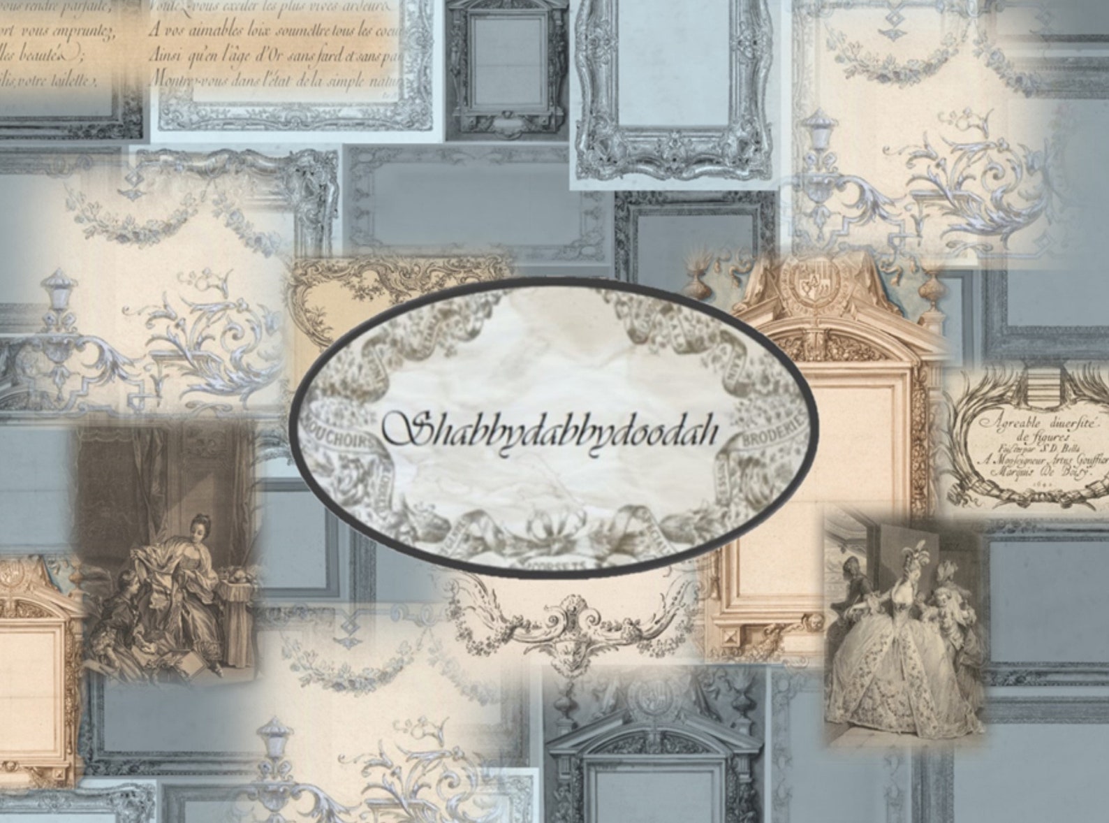 10 Pg BLUE BAROQUE Vintage Louis XVI French Blue Coloured - Etsy