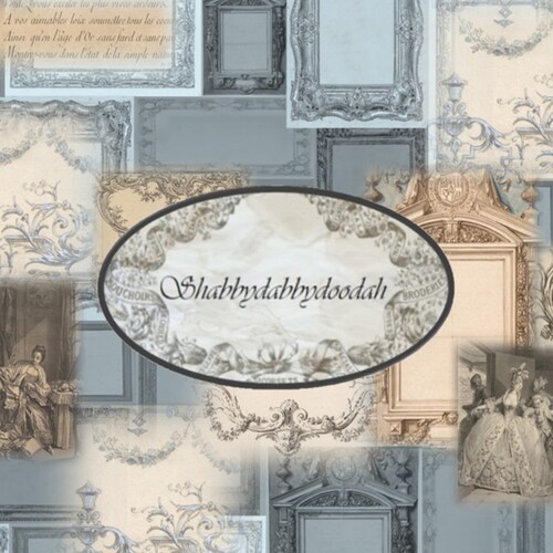 10 Pg BLUE BAROQUE Vintage Louis XVI French Blue Coloured - Etsy