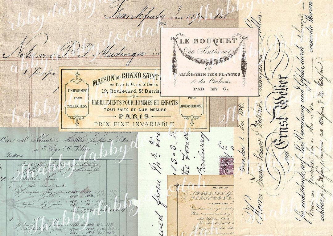 30 Pg the VINTAGE DOCUMENTS Collection Vintage Background Pages Themed ...