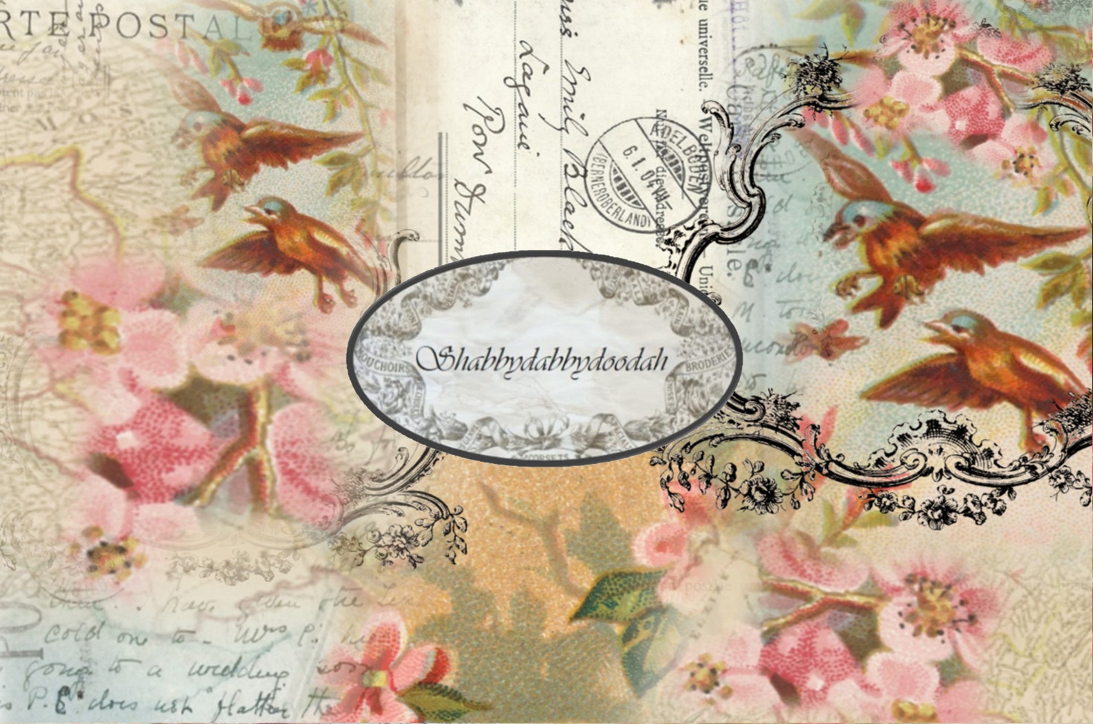 11 Pg TRELLIS BIRDS Vintage Style Digital Print Background - Etsy