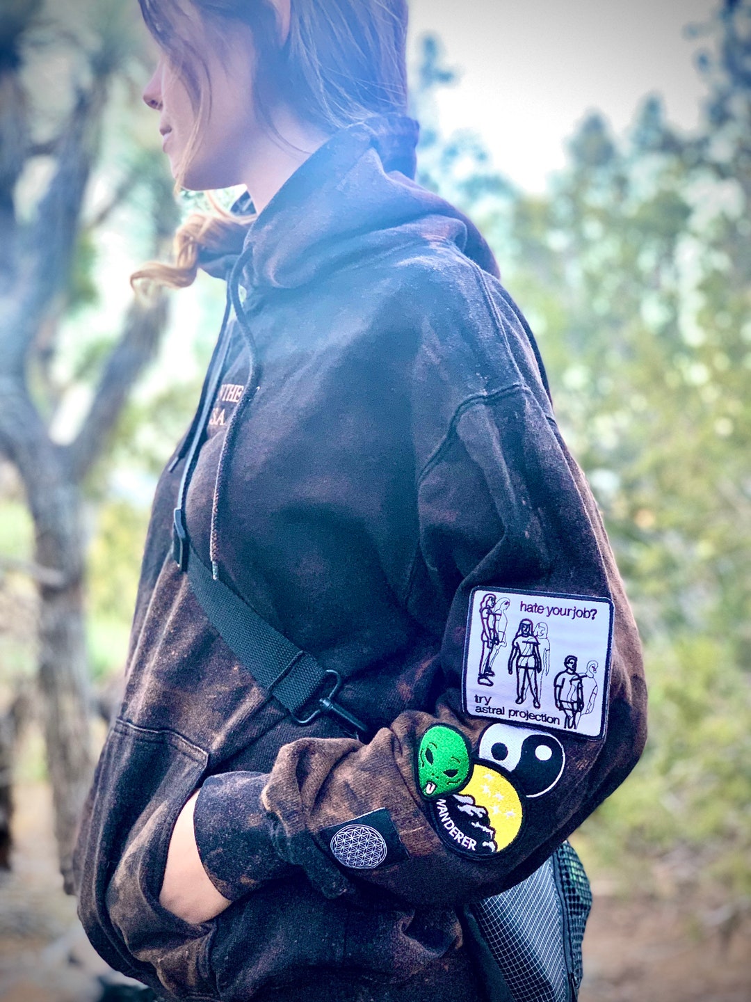 Third Eye Patch Hoodie BLACK Made in the USA Organic Cotton - Etsy