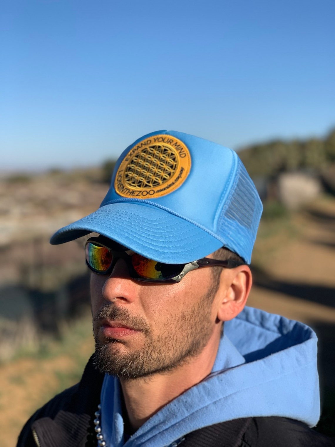 Flower of Life Trucker Cap (baby Blue) - Etsy