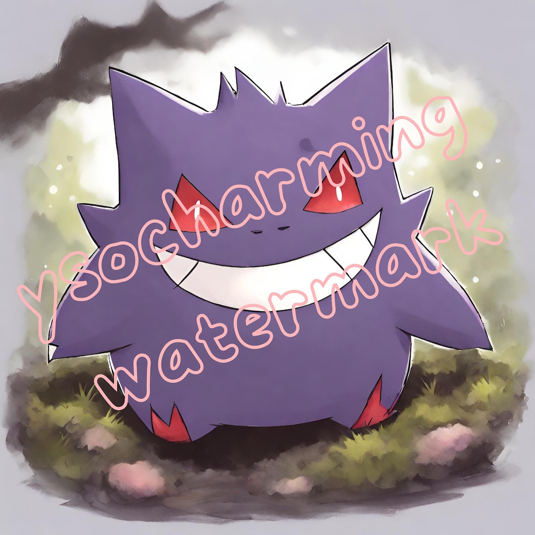Cute Gengar Pokemon Digital Art Background - Etsy