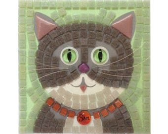 Mosaic Cat | Etsy