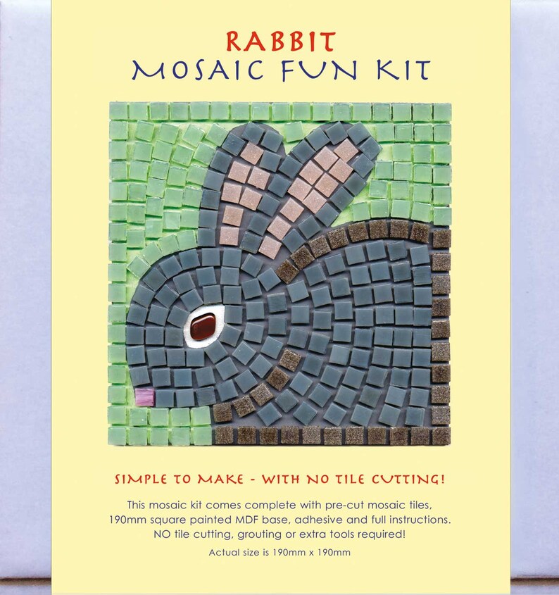 Rabbit Mosaic Fun Kit 190mm Square - Etsy