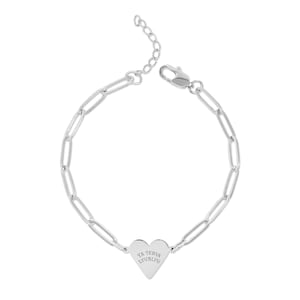 Quote "ya Tebya Lyublyu" I Love You Engraved Heart Paperclip Bracelet ...