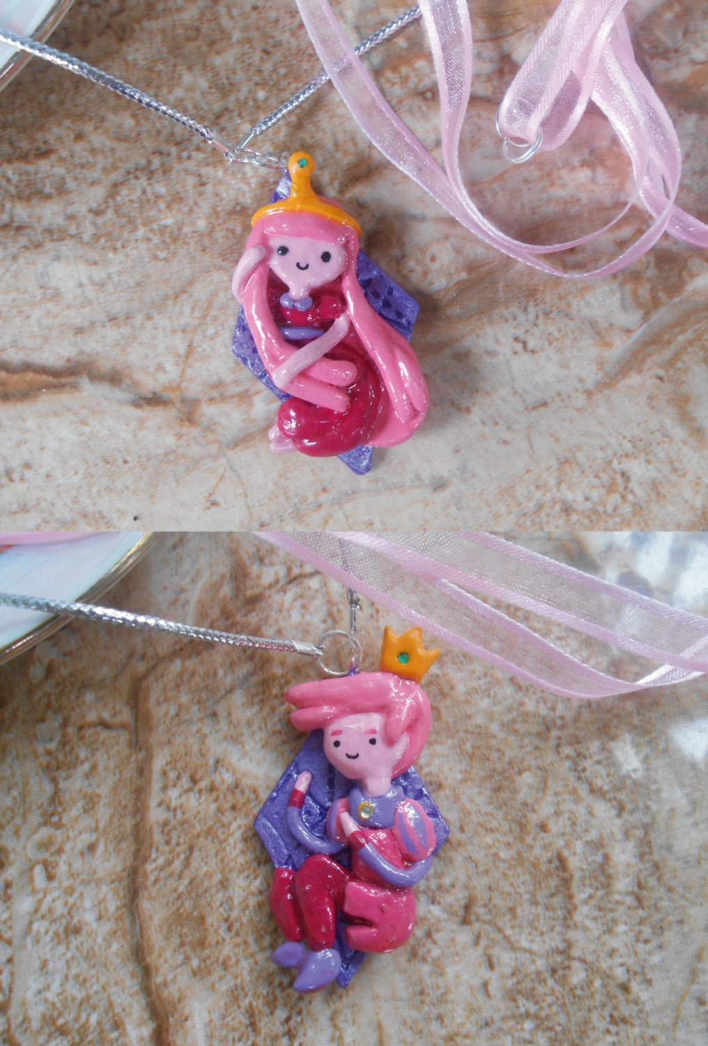 Adventure Time Charm Necklaces, Prince Gumball and Princess Bonnibel ...