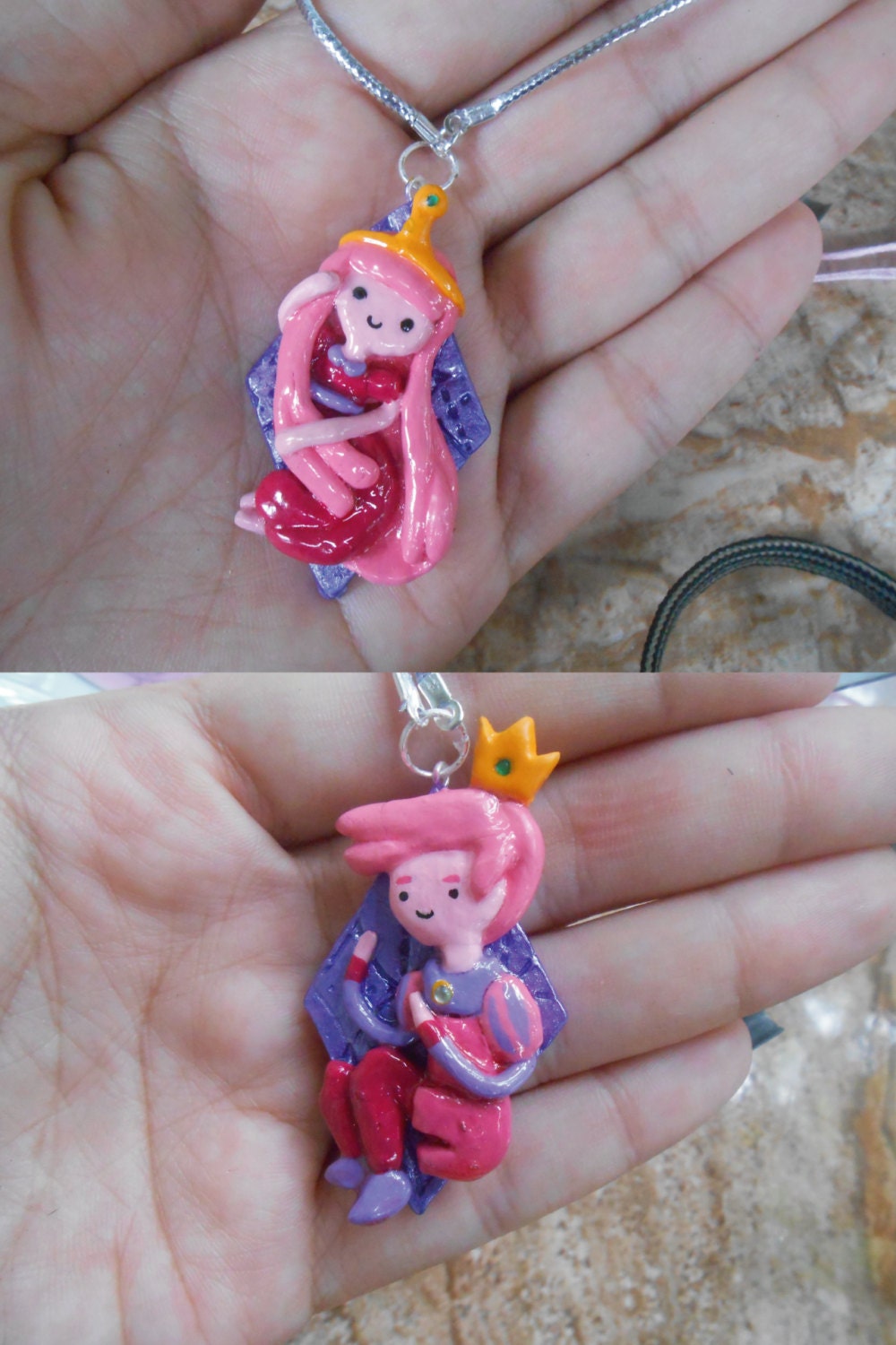 Adventure Time Charm Necklaces Prince Gumball and Princess - Etsy