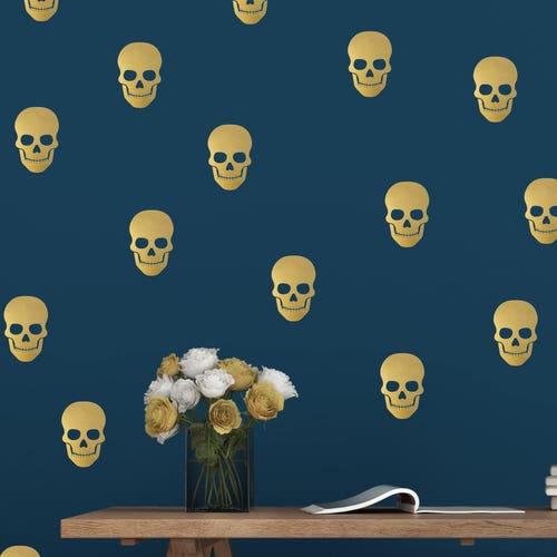 Skull Wall Decals Halloween Decor Modern Wall Decals Cute | Etsy
