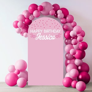 Personalized Girls Pink Birthday Decal for Party Balloon Arch, Girls ...