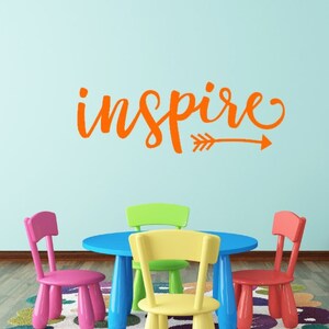 Inspire Wall Decal, Motivational Wall Decal, Inspirational Wall Decal ...