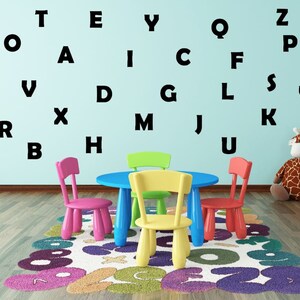Alphabet Wall Decal for Kids Room, Library Wall Decal, School Wall ...