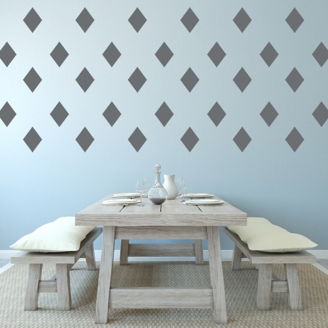 Diamond Wall Decal Diamond Shape Wall Decals Rhombus Wall - Etsy