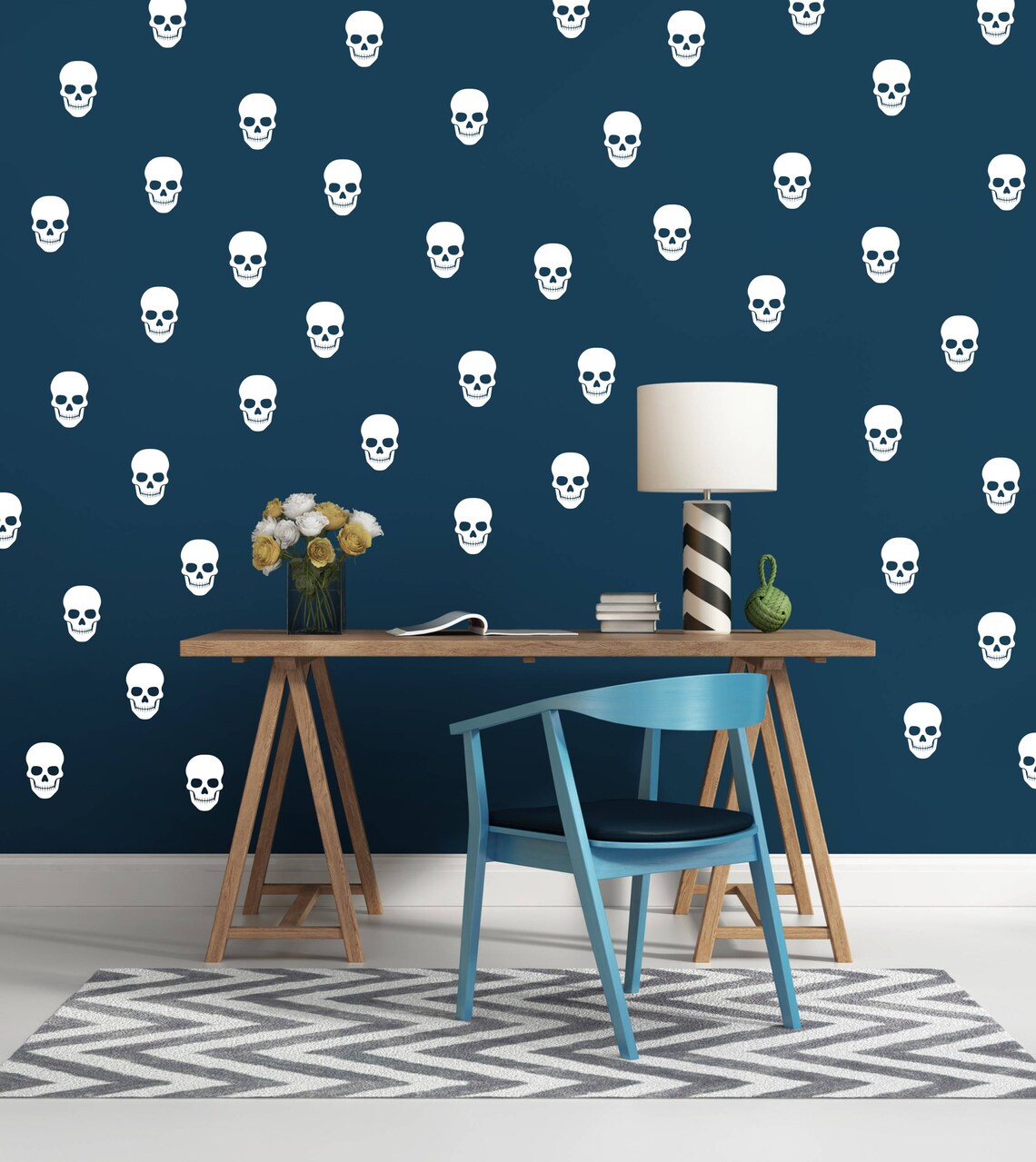 Skull Wall Decals Modern Wall Decals Skull Decals Skull - Etsy