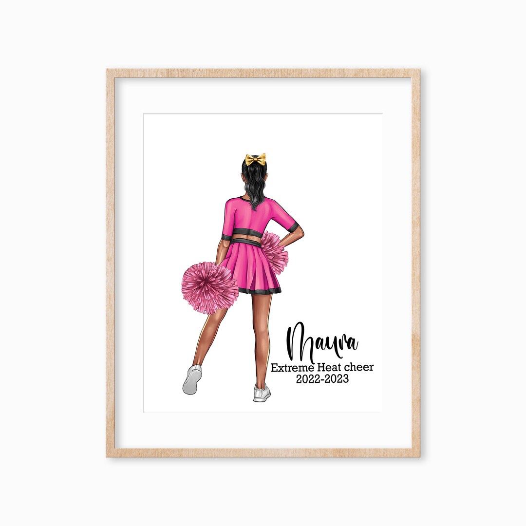 Cheerleader Team Portrait Print: Personalized Cheer Squad Gift - Etsy