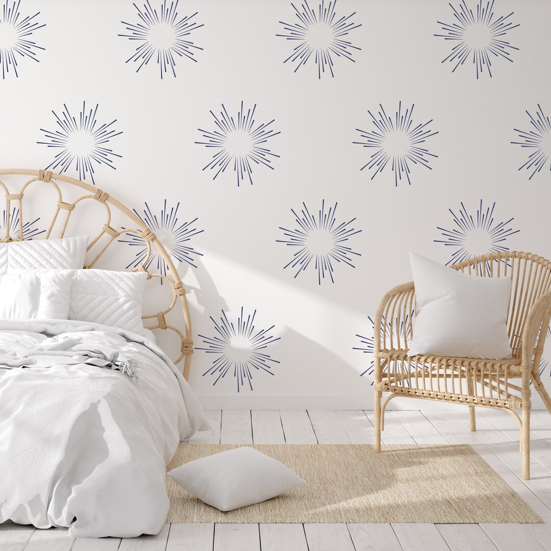 Starburst Wall Decals, Boho Sunburst Wall Decal, Kids Room Wall Art ...