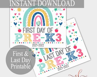 First Day of K3 Sign - Etsy