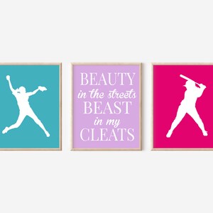 Custom Softball Wall Art for Girls Room, Beauty in the Streets Softball ...