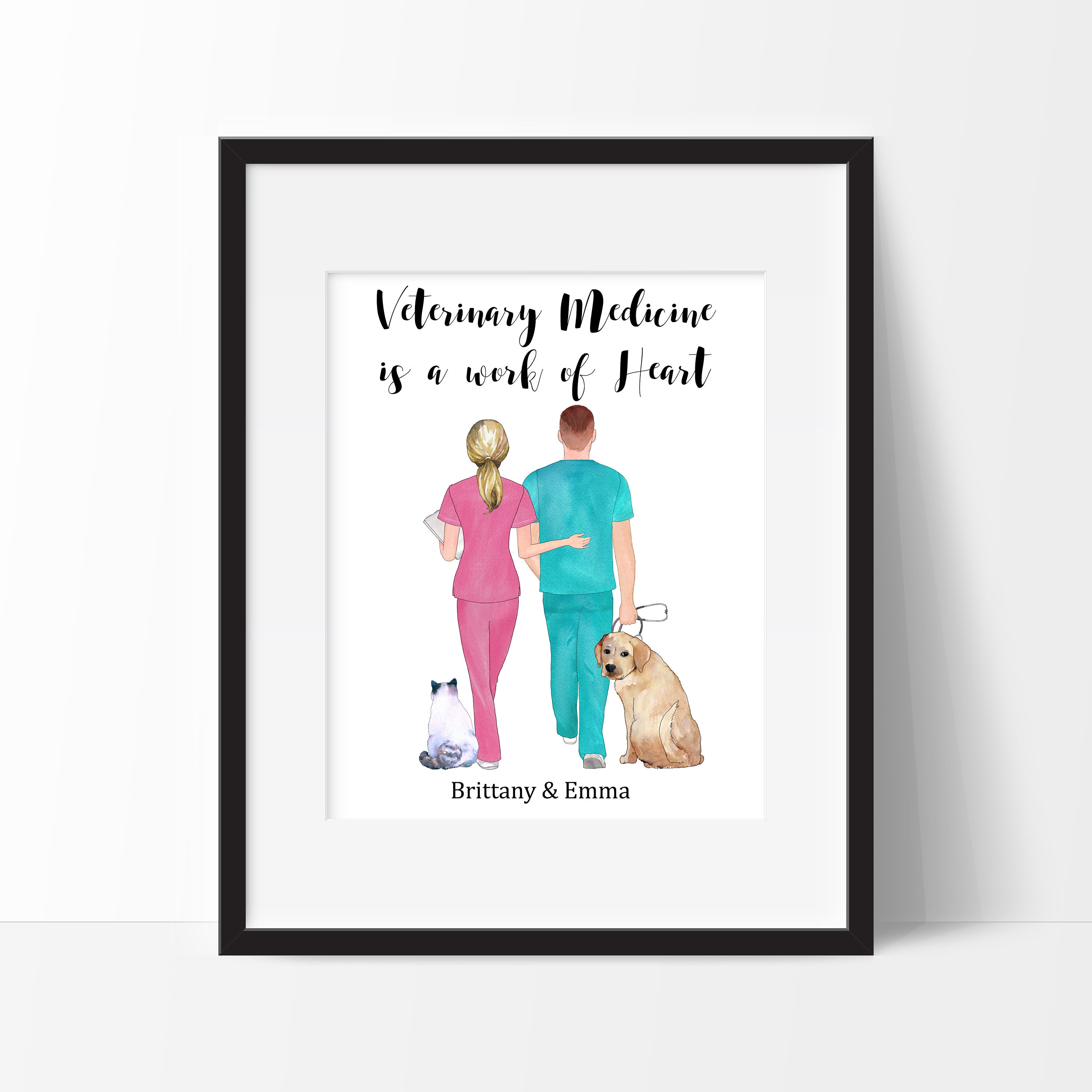 Personalized Vet Tech Gift, Veterinarian Custom Print, Animal Hospital ...