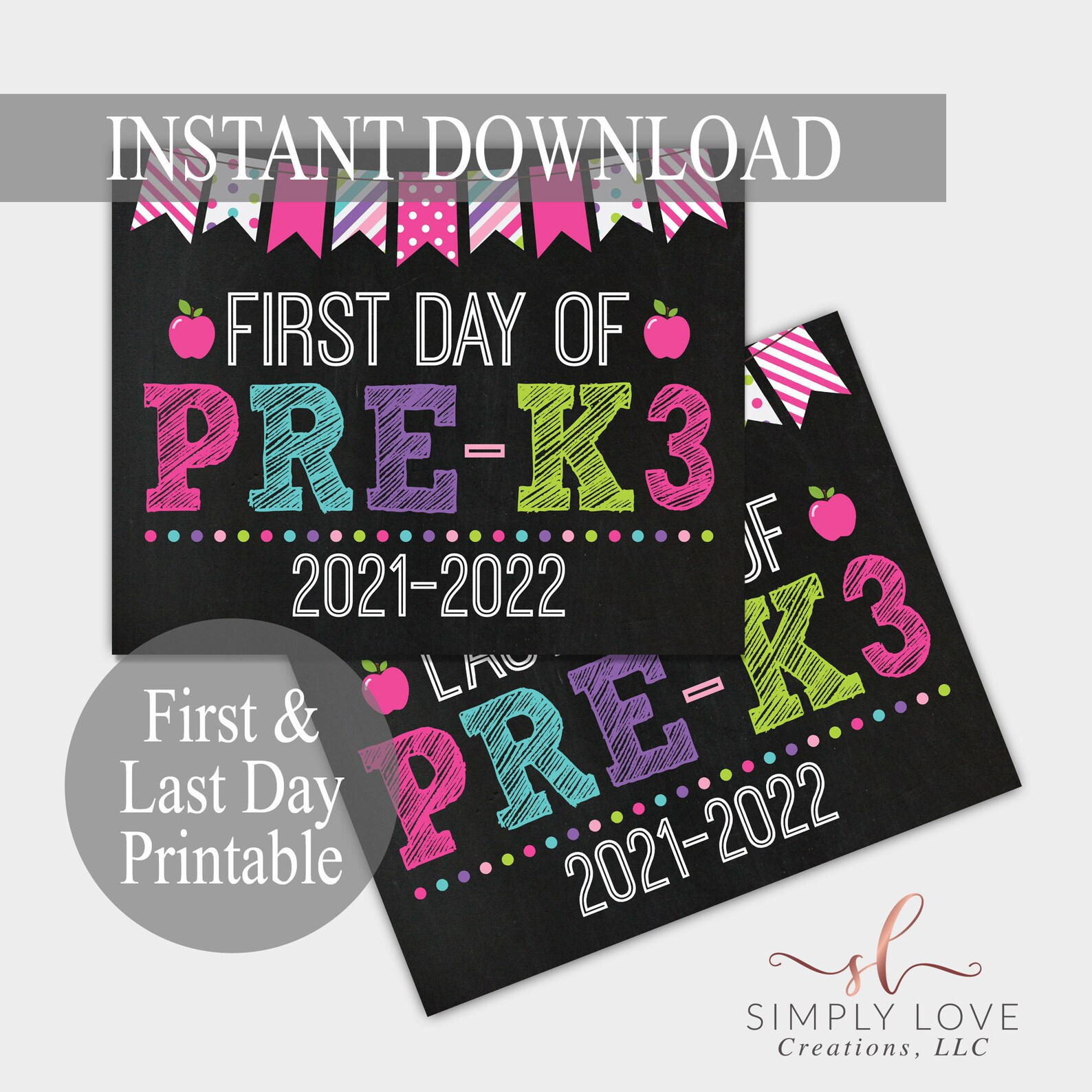 First Day of Pre-k3 Sign Prek Sign Print Yourself 1st Day - Etsy