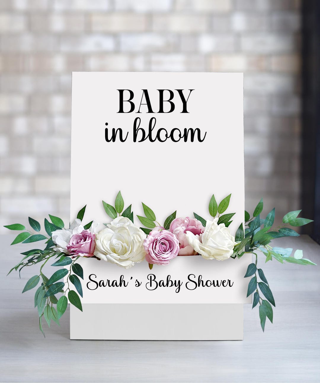 Baby Shower Decal for Flower Box Sign, Personalized Baby in Bloom Decal ...