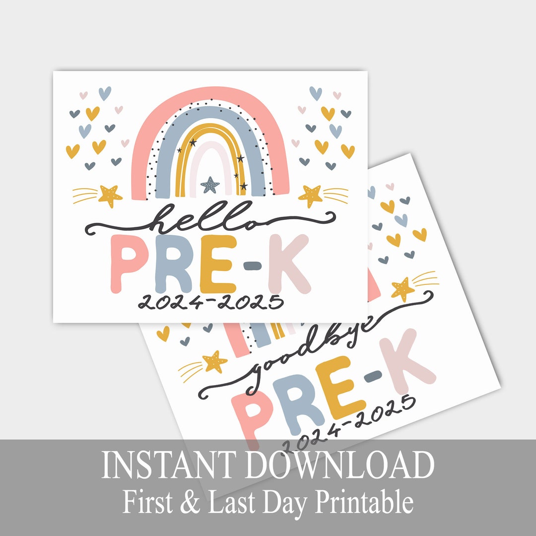 First Day of Pre-k Sign, Prek Sign , Print Yourself 1st Day of ...