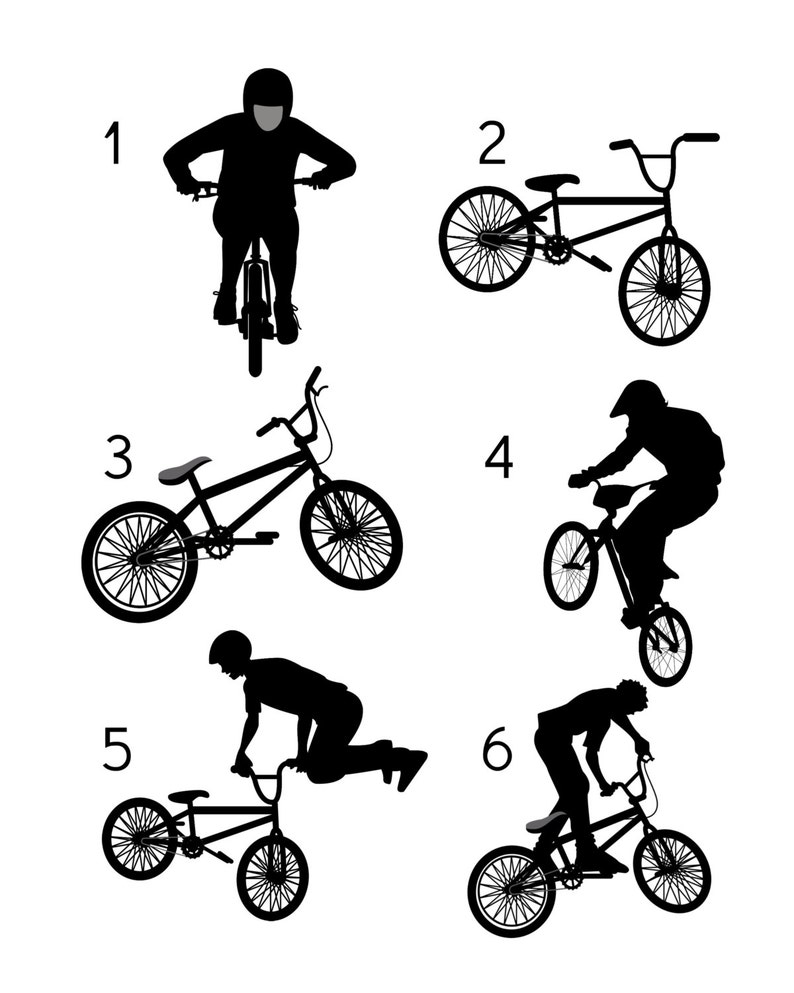 Personalized BMX Prints for Boys Room, Bike Rider Wall Art - Etsy