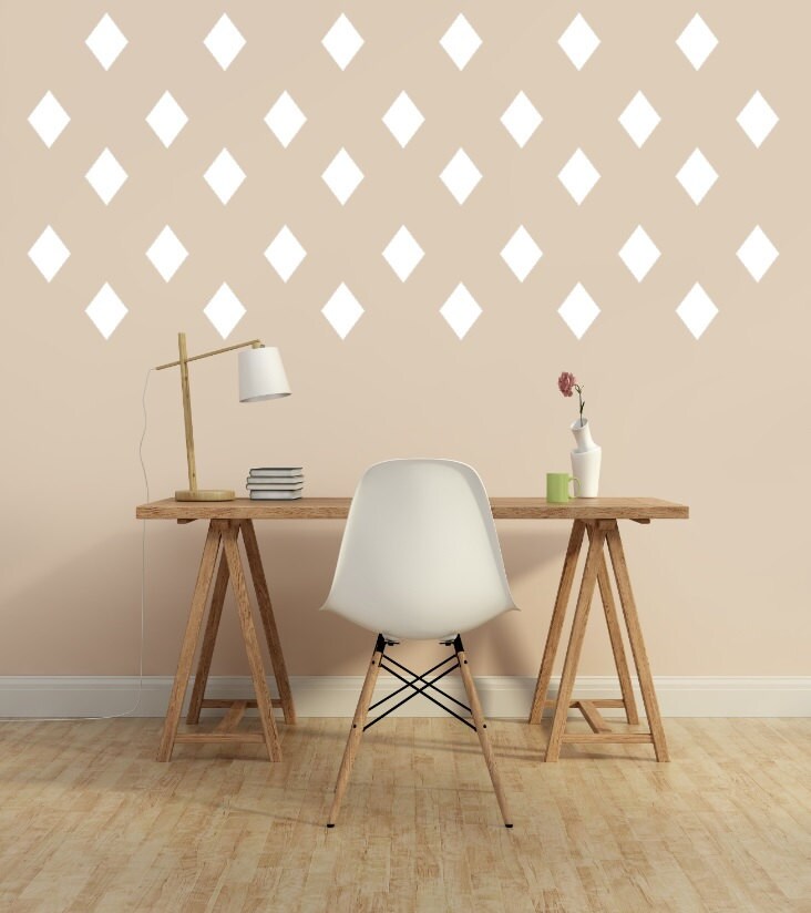 Diamond Wall Decal Diamond Shape Wall Decals Rhombus Wall | Etsy