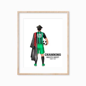 Personalized Soccer Player Graduation Portrait, High School Senior Gift ...