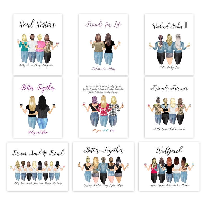 Best Friend Print Personalized Friend Gift Bff Gifts - Etsy