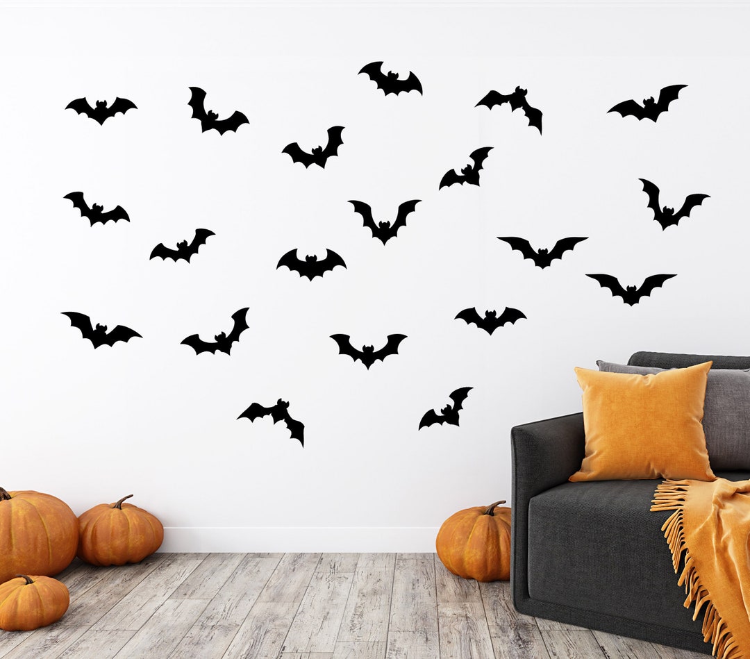 Bat Halloween Wall Decals, Bat Decal Set, Bat Wall Decals, Halloween ...