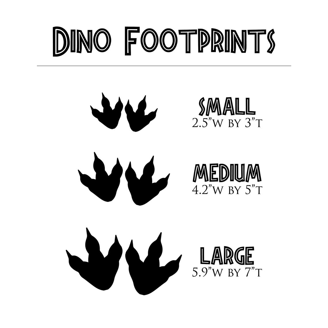Dinosaur Footprints Wall Decal T-rex Track Prints Decal Kids | Etsy